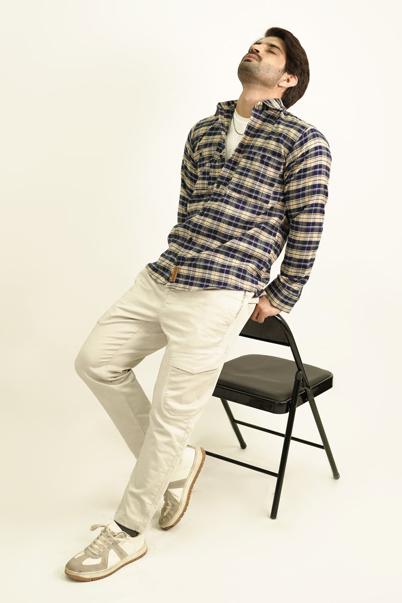 - WIDE DUPPLIN CREAM FLANNEL CHECK SHIRT - – Outfit By DK